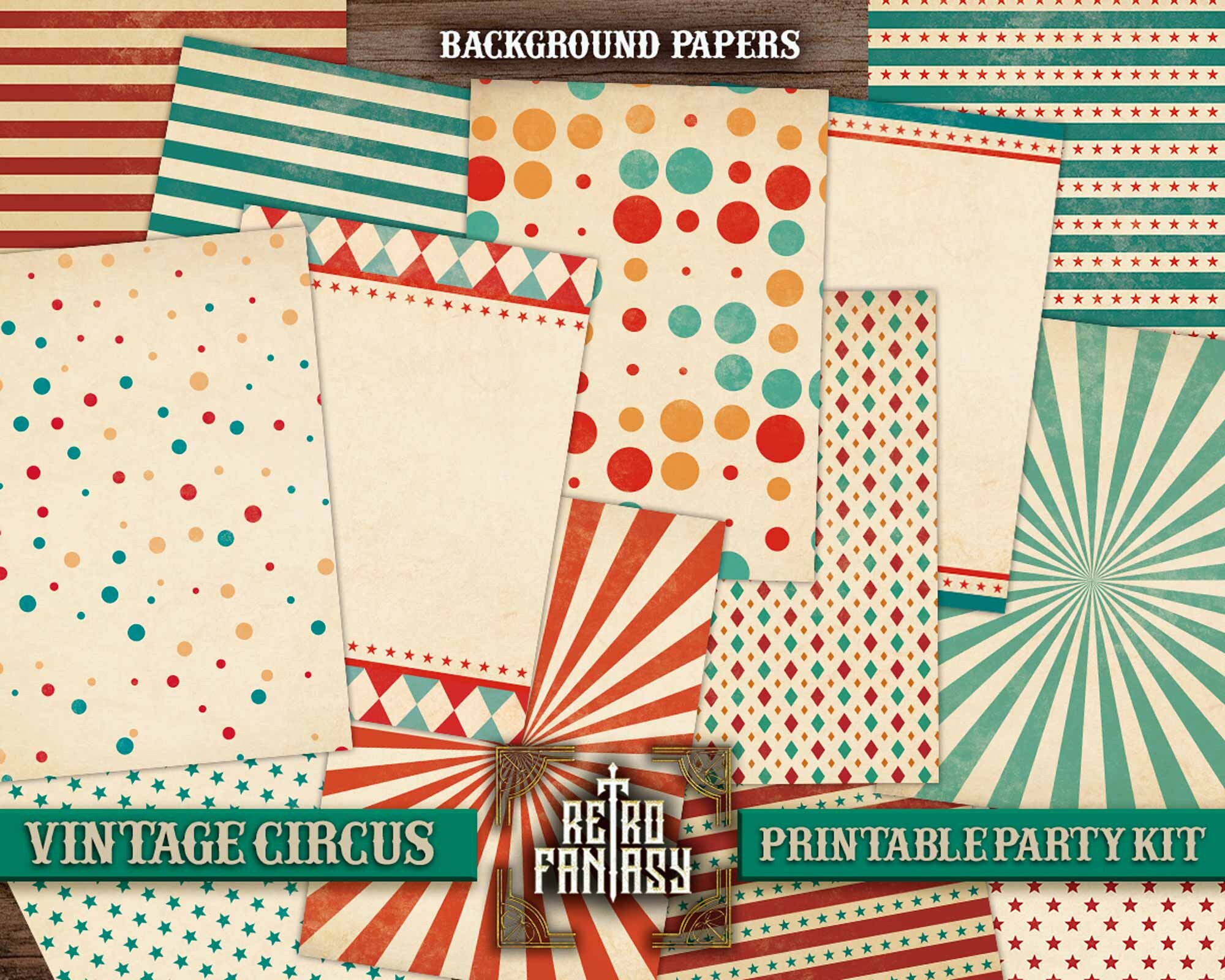 Vintage Circus Party Pack Decor INSTANT Download - Etsy