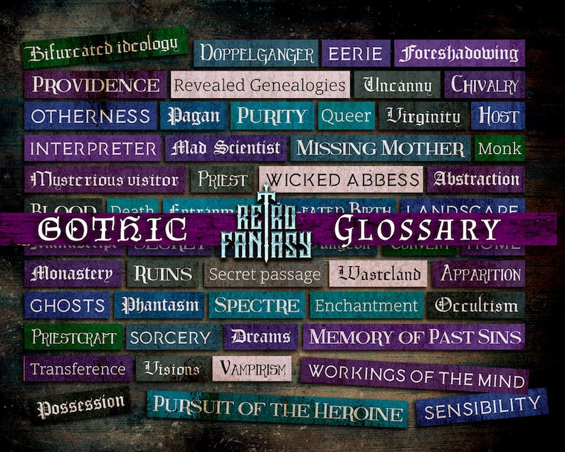 Printable Gothic Glossary • Digital Goth Words • Goth Halloween ...