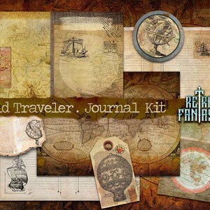 Old Traveler Journal Digital Kit Printable | INSTANT Download | Travel ...