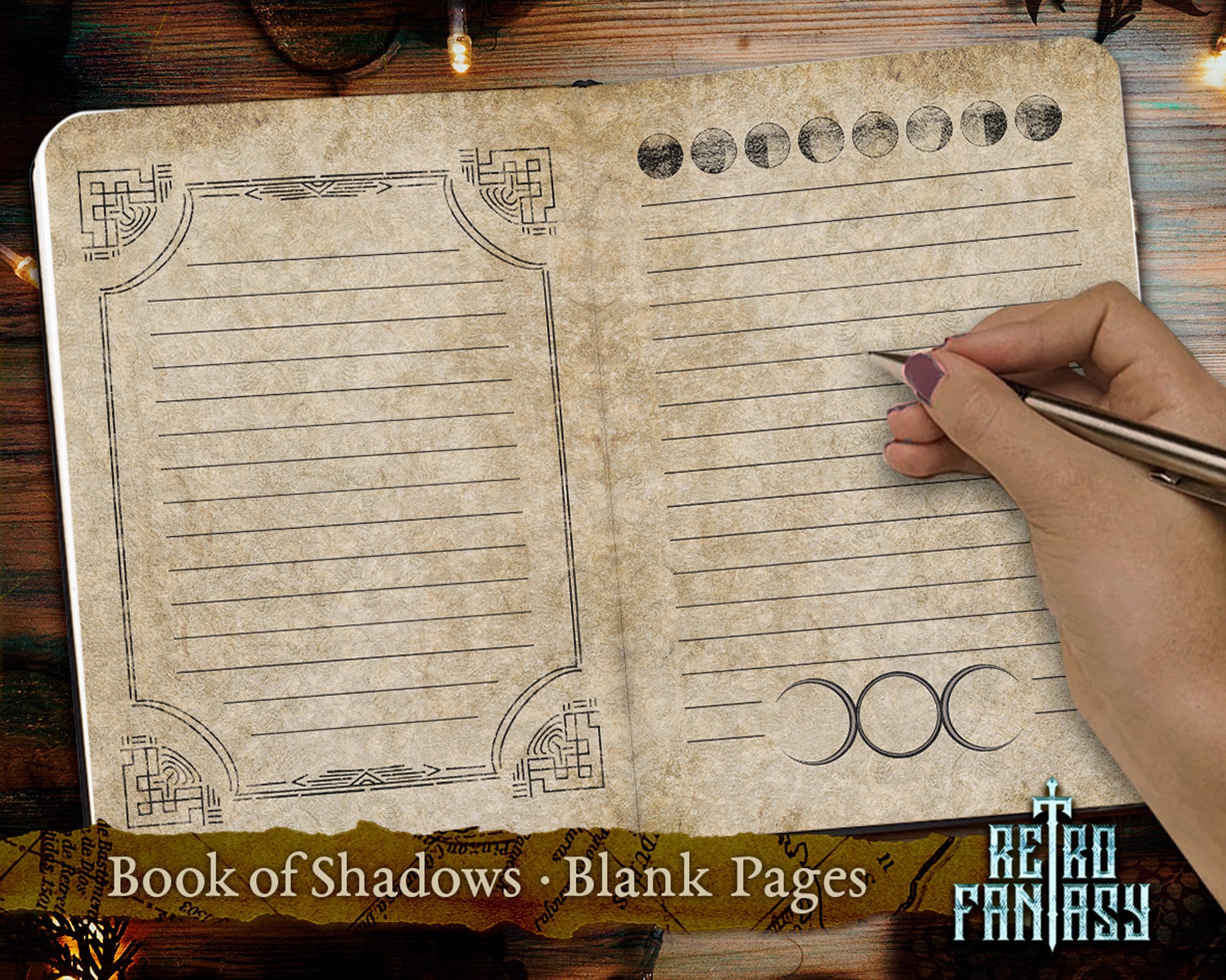 Printable Blank Book of Shadows Pages Vintage Page - Etsy