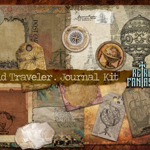 Old Traveler Journal Digital Kit Printable | INSTANT Download | Travel ...