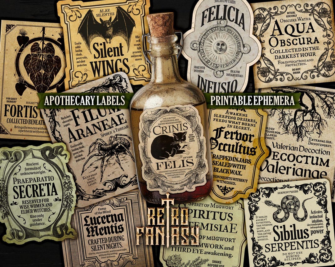 Printable Potion Labels • Vintage Apothecary • Wicca • Grimoire ...