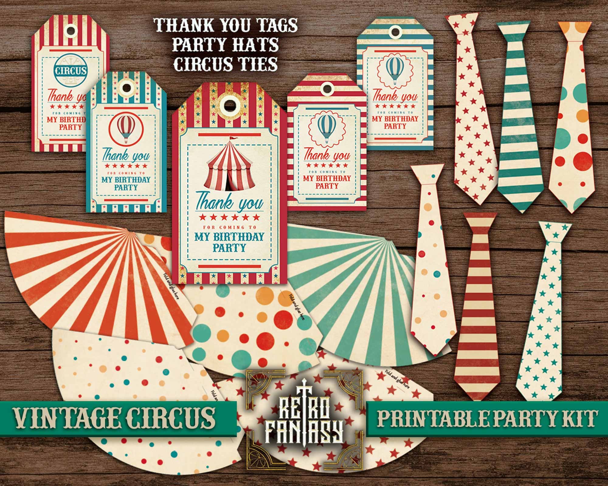 Vintage Circus Party Pack Decor INSTANT Download - Etsy