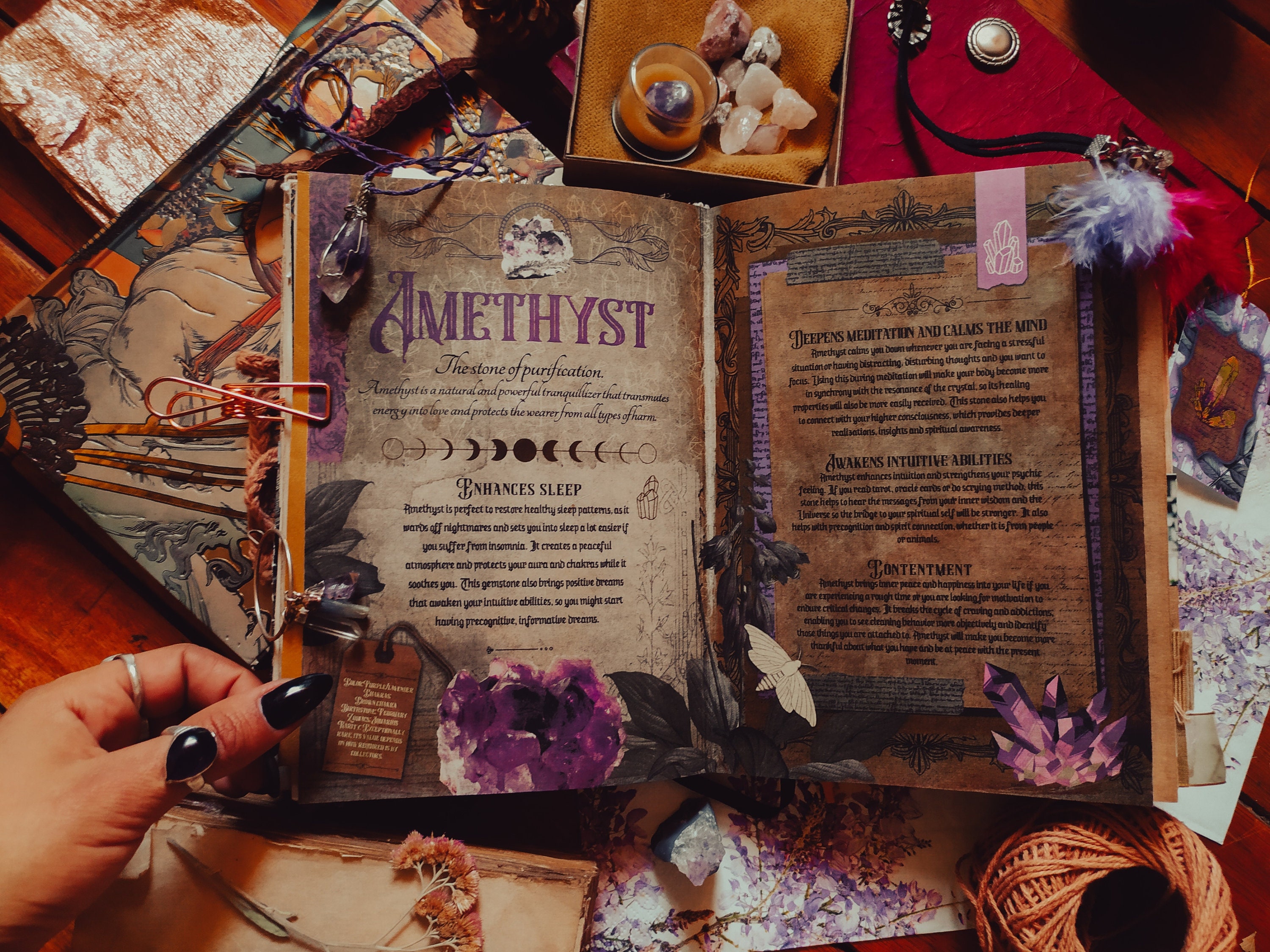 Printable AMETHYST Pages & Ephemera Book of Shadows - Etsy