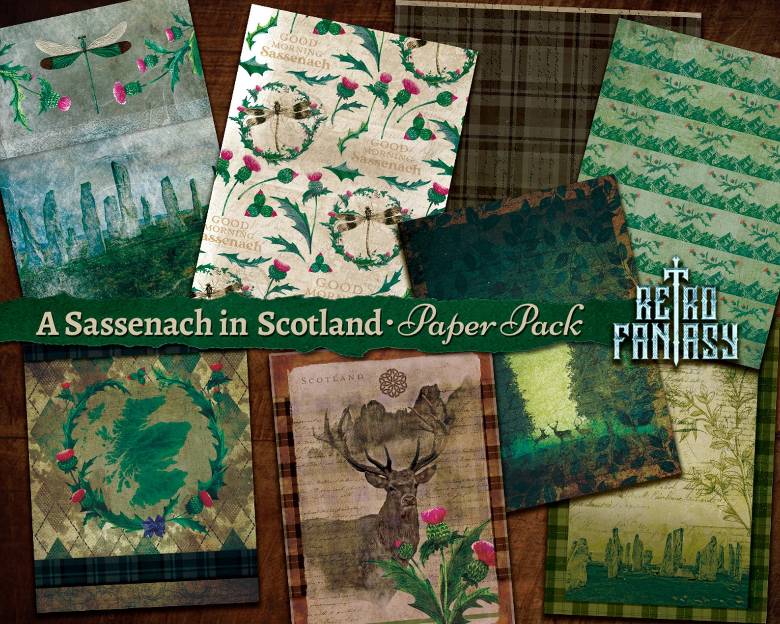 A Sassenach in Scotland Paper Pack Scottish Paper Kit - Etsy