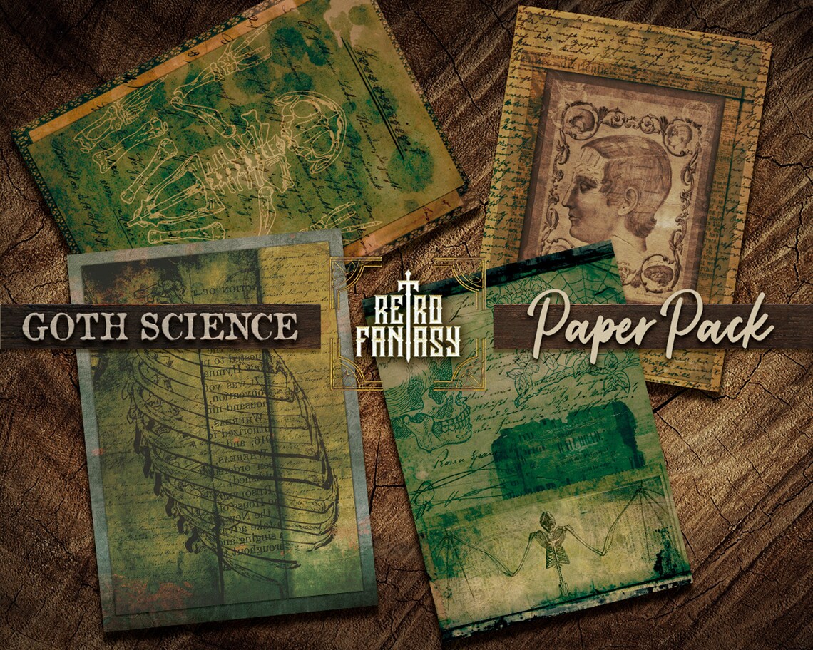 Goth Science Paper pack INSTANT Download Gothic Journal | Etsy