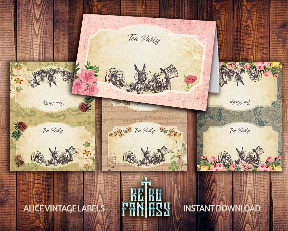 Printable Food Labels Alice in Wonderland Vintage Labels - Etsy
