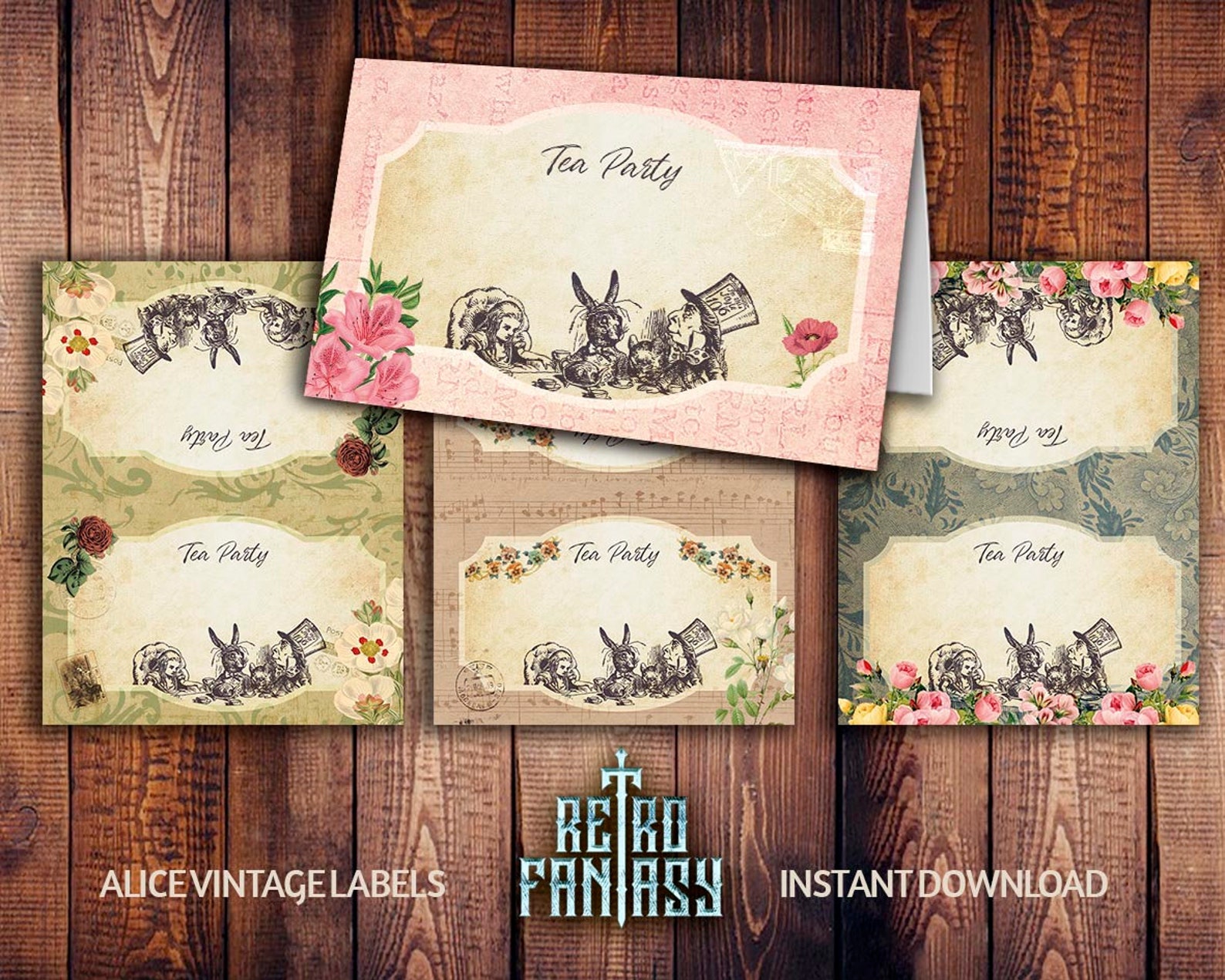 Printable Food Labels | Alice in Wonderland Vintage Labels | Shabby ...