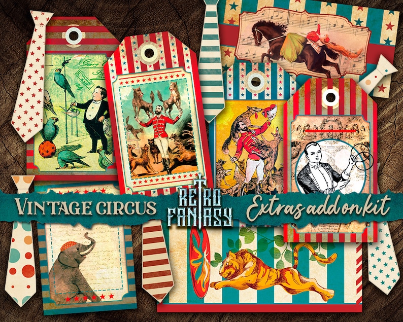 Vintage Circus Printable Tags & Extras INSTANT Download | Etsy