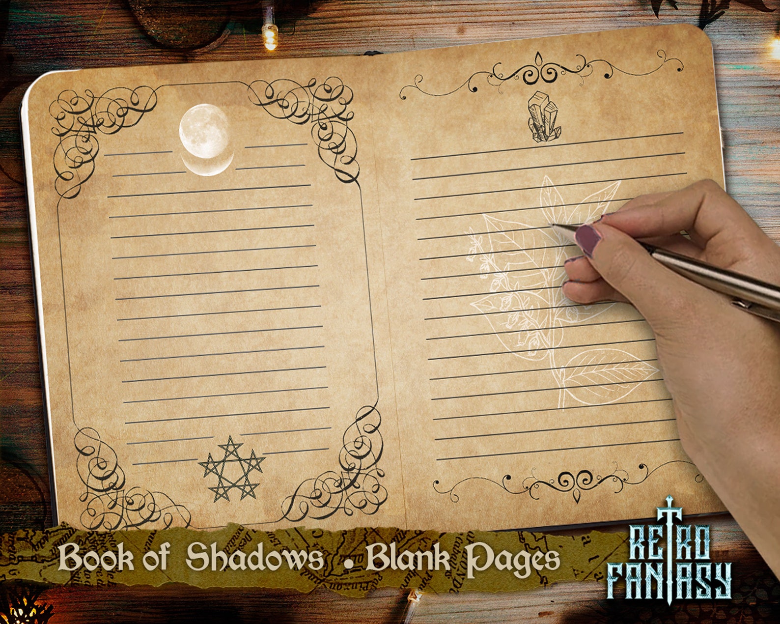 Book of Shadows Blank Pages Magic Wicca Journal Pages - Etsy