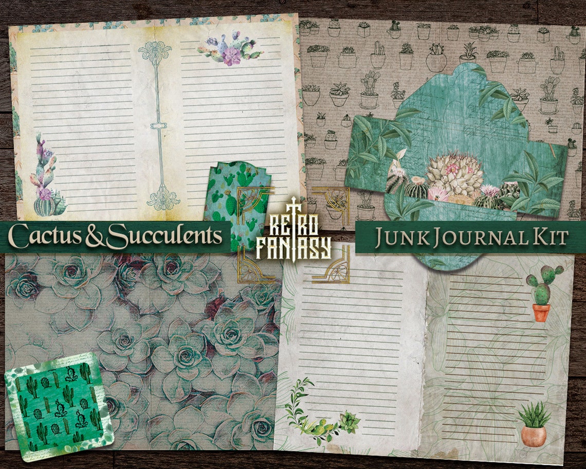 Cactus & Succulents Garden Junk Journal Digital Kit Printable - Etsy