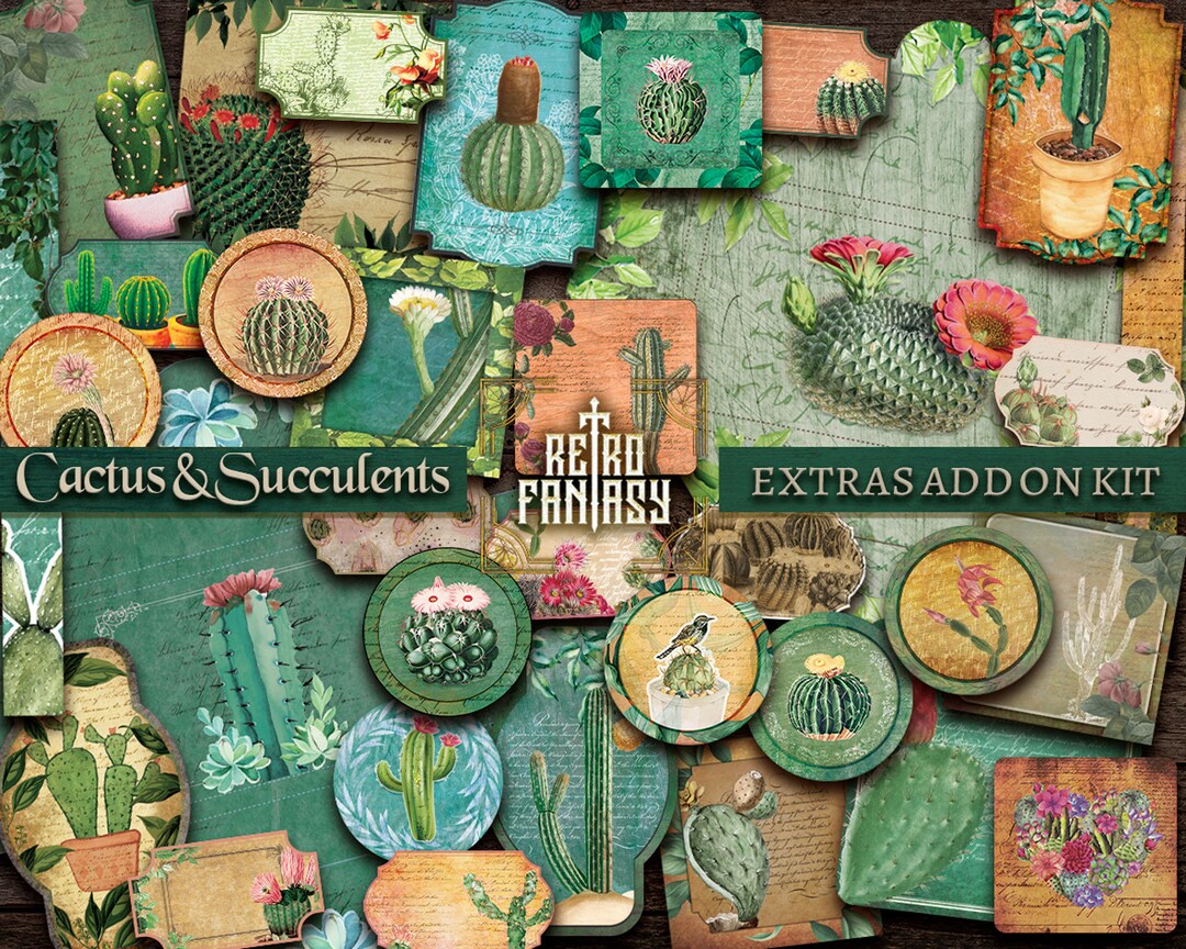Cactus & Succulents Extras Add on Kit Printable INSTANT Download Garden ...