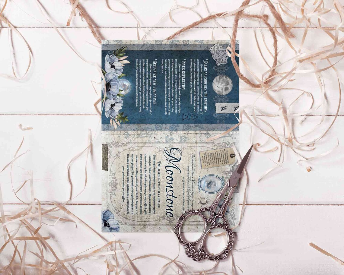 Printable MOONSTONE Pages & Ephemera Book of Shadows - Etsy
