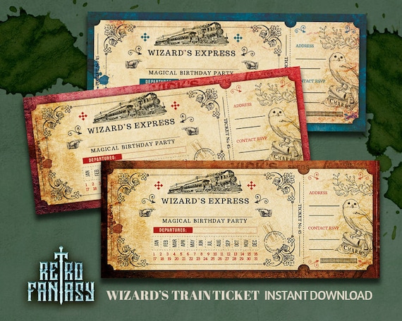 Wizard and Witch Train Ticket's Vintage Vintage Ticket - Etsy