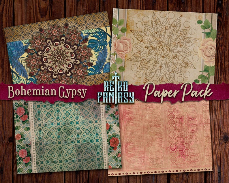 Bohemian Journal Printable Paper Pack | Colorful Boho Paper Pack ...