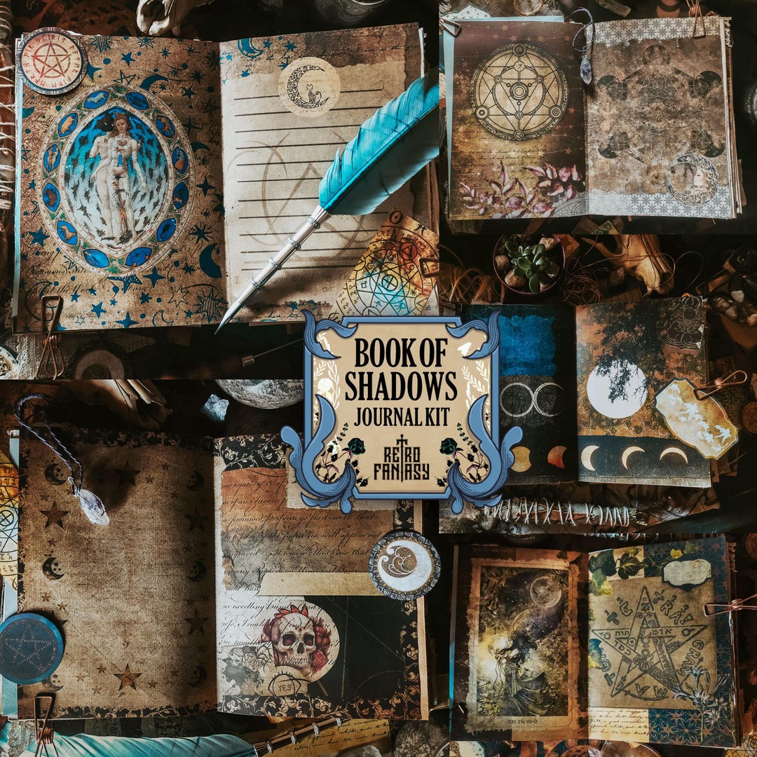 Book of Shadows Printable Junk Journal Kit • TEMPLATE for Spells for ...