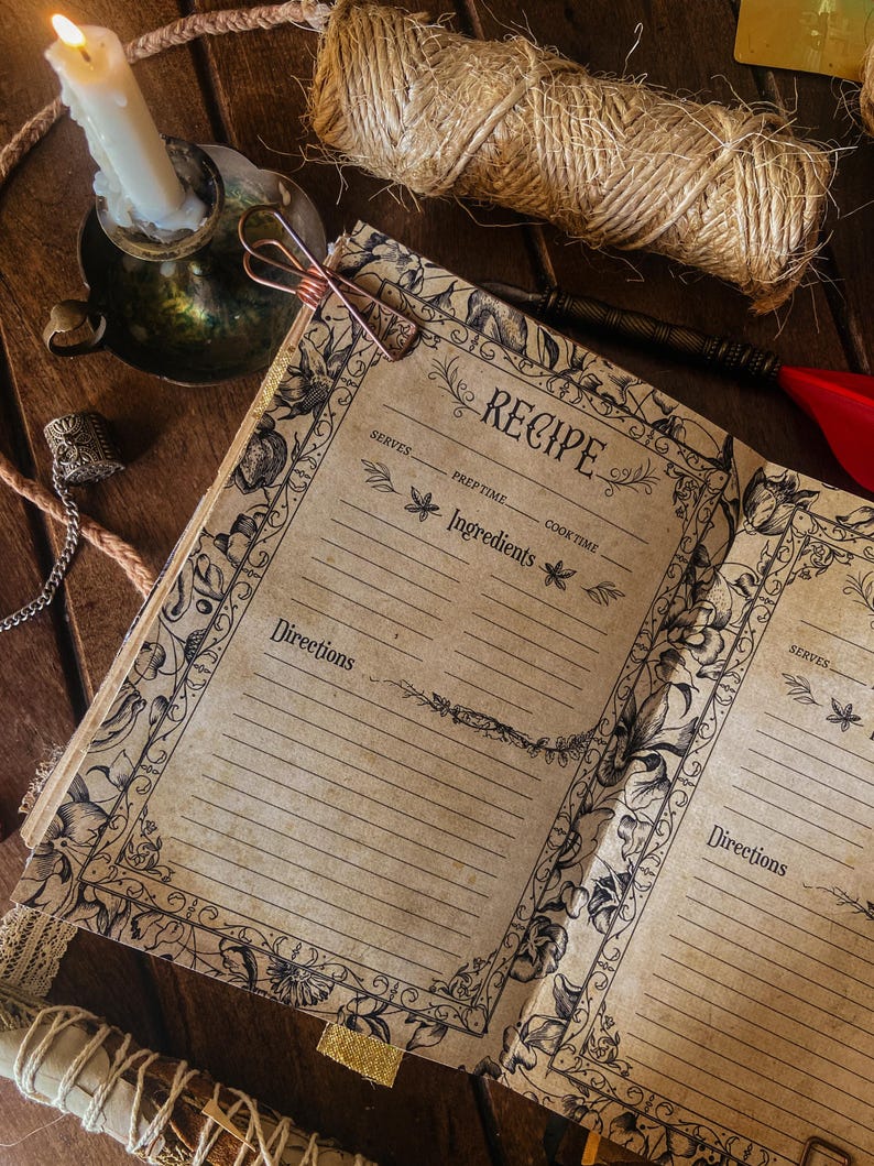 Recipe Pages • Printable • Magic • BOS • Wicca • Grimoire • Digital ...