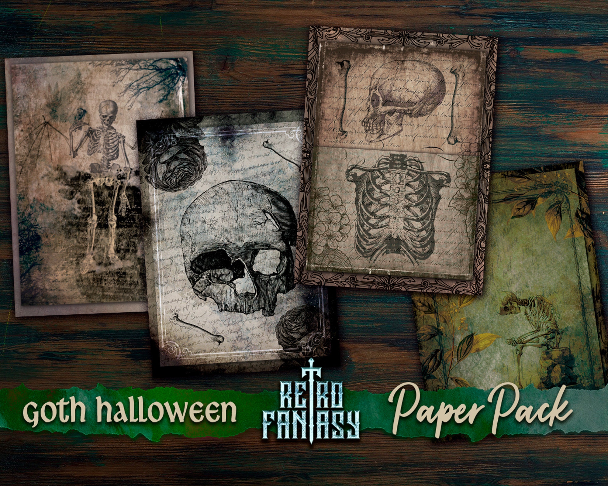 Goth Halloween Printable Paper Pack INSTANT Download - Etsy