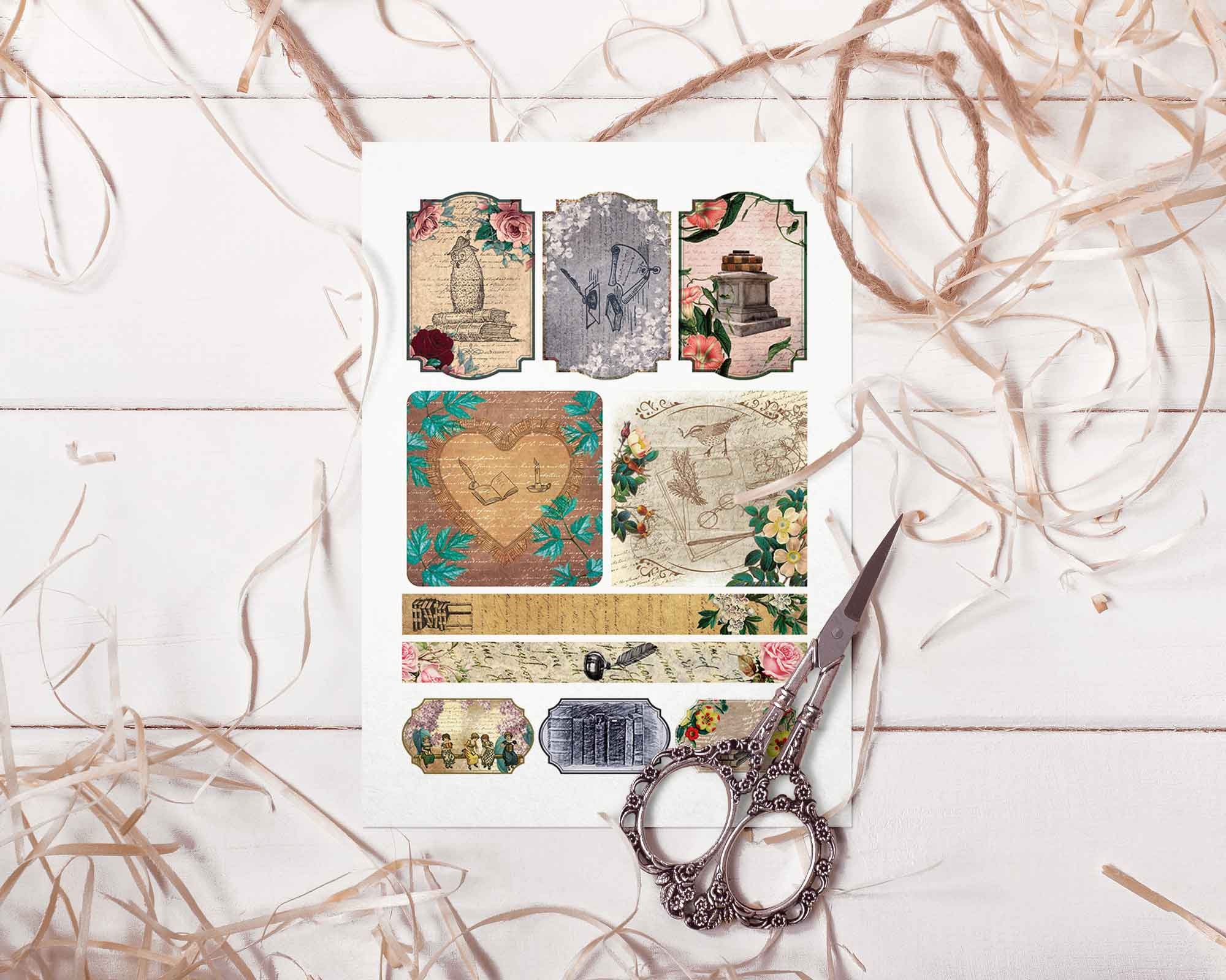Antique Library Ephemera Kit Printable INSTANT Download - Etsy