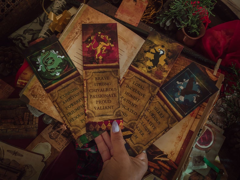 Wizarding School Houses Printable Bookmarks • Set of 4 • Wizard ...