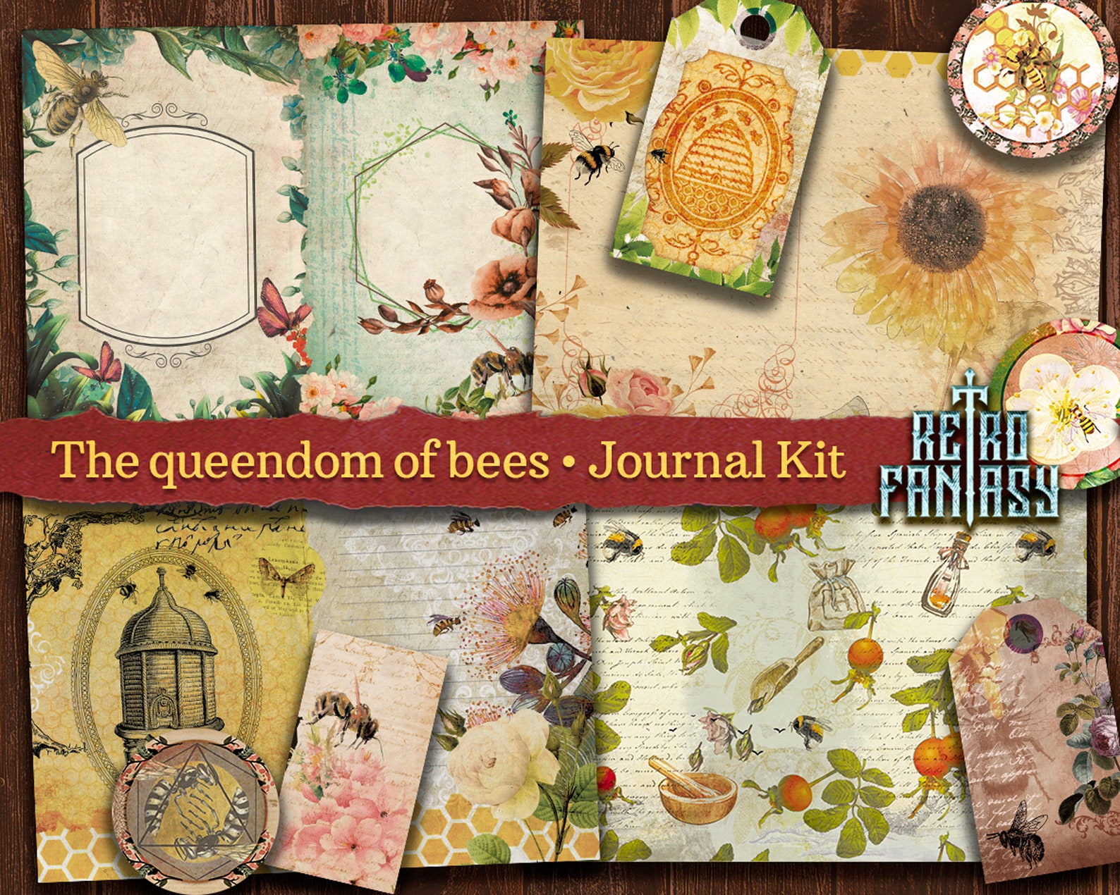 The Queendom of Bees Junk Journal Kit Printable Instant | Etsy