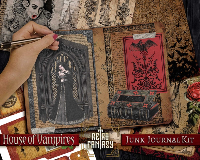 House of Vampires Junk Journal Kit With EXTRAS • Digital Download ...