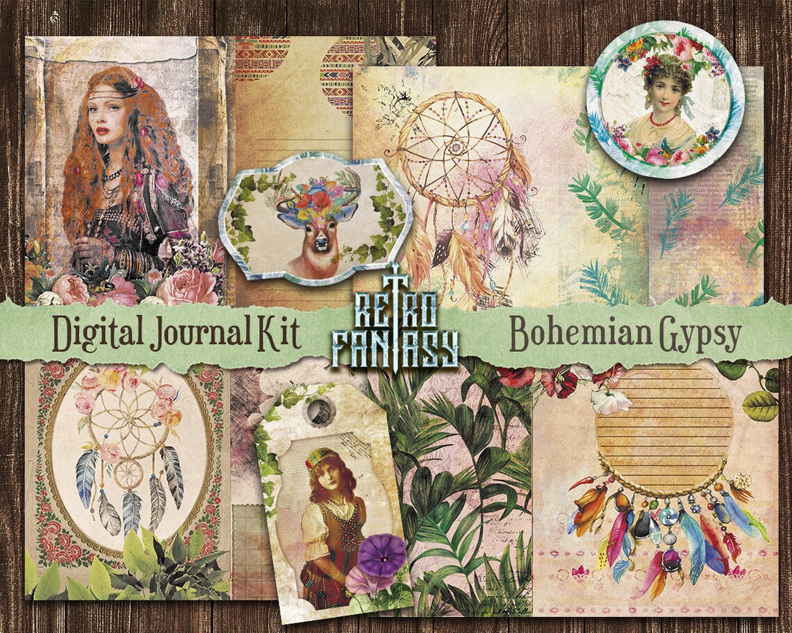 Bohemian Journal Digital Kit Printable | Boho Journal | Gypsy ...