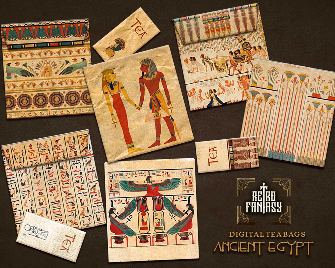 Ancient Egypt Digital Tea Bags • Digital Egypt Ephemera • Egypt Party ...
