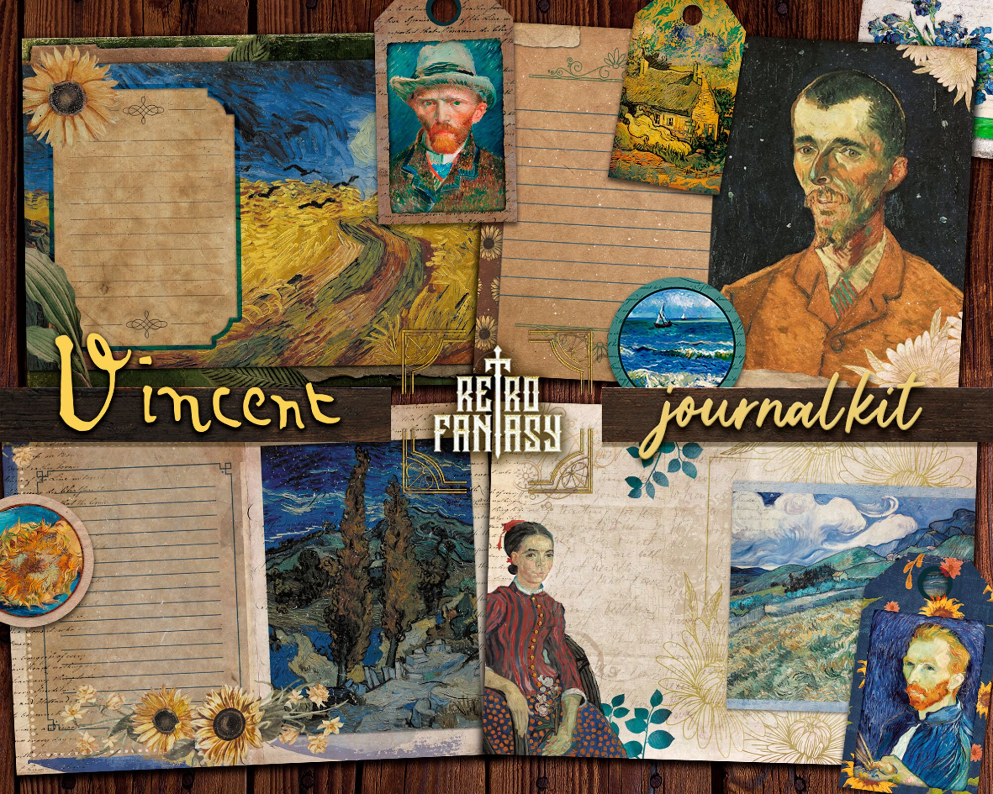 Vicent Van Gogh Journal Digital Kit Printable Instant - Etsy