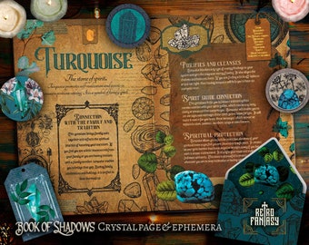Printable OBSIDIAN Pages & Ephemera Book of Shadows | Etsy