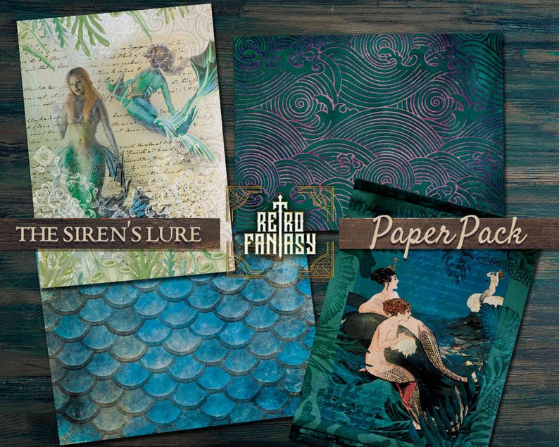 The Siren's Lure Paper Pack • Mermaid Paper Kit • Scrapbooking Paper ...