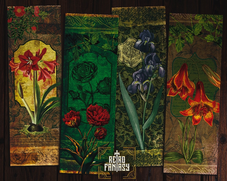 Floral Bookmarks Digital Set Printable INSTANT Download - Etsy