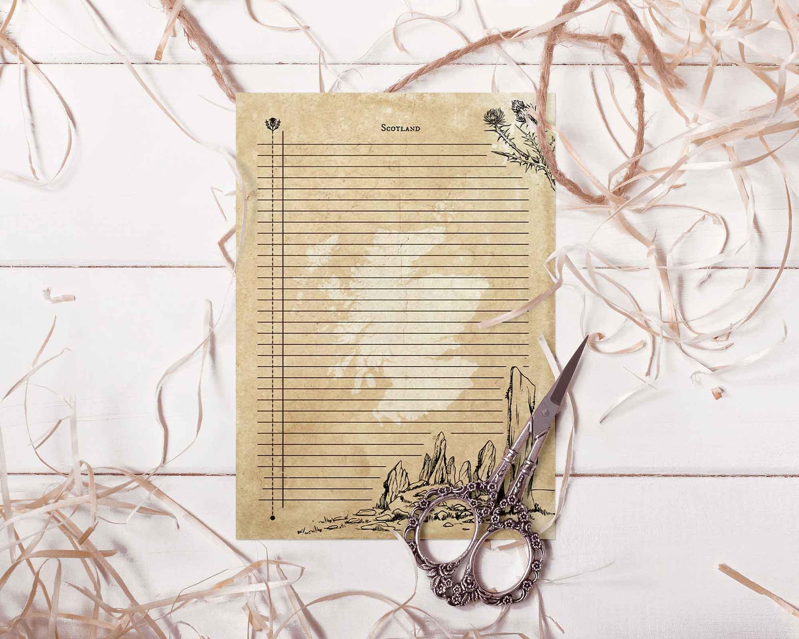 Vintage Scotland Writting Paper • Scottish Junk Journal Kit • Printable ...
