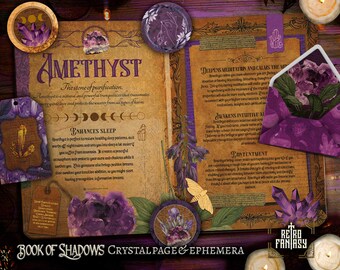 Printable OBSIDIAN Pages & Ephemera • Book of Shadows • CRYSTALS ...