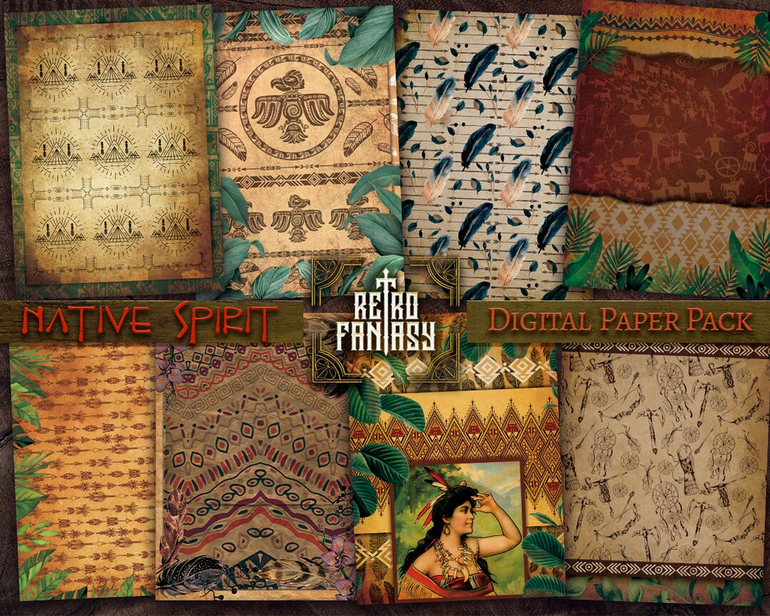 Native Spirit Digital Paper Pack Printable • Instant Download • Native ...