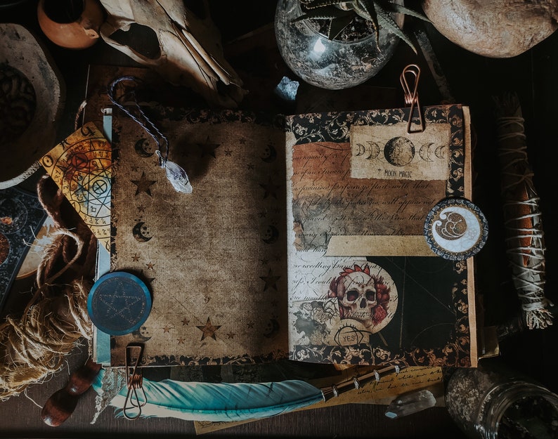 Book of Shadows Printable Junk Journal Kit • TEMPLATE for Spells for ...
