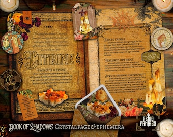 Printable OBSIDIAN Pages & Ephemera Book of Shadows | Etsy