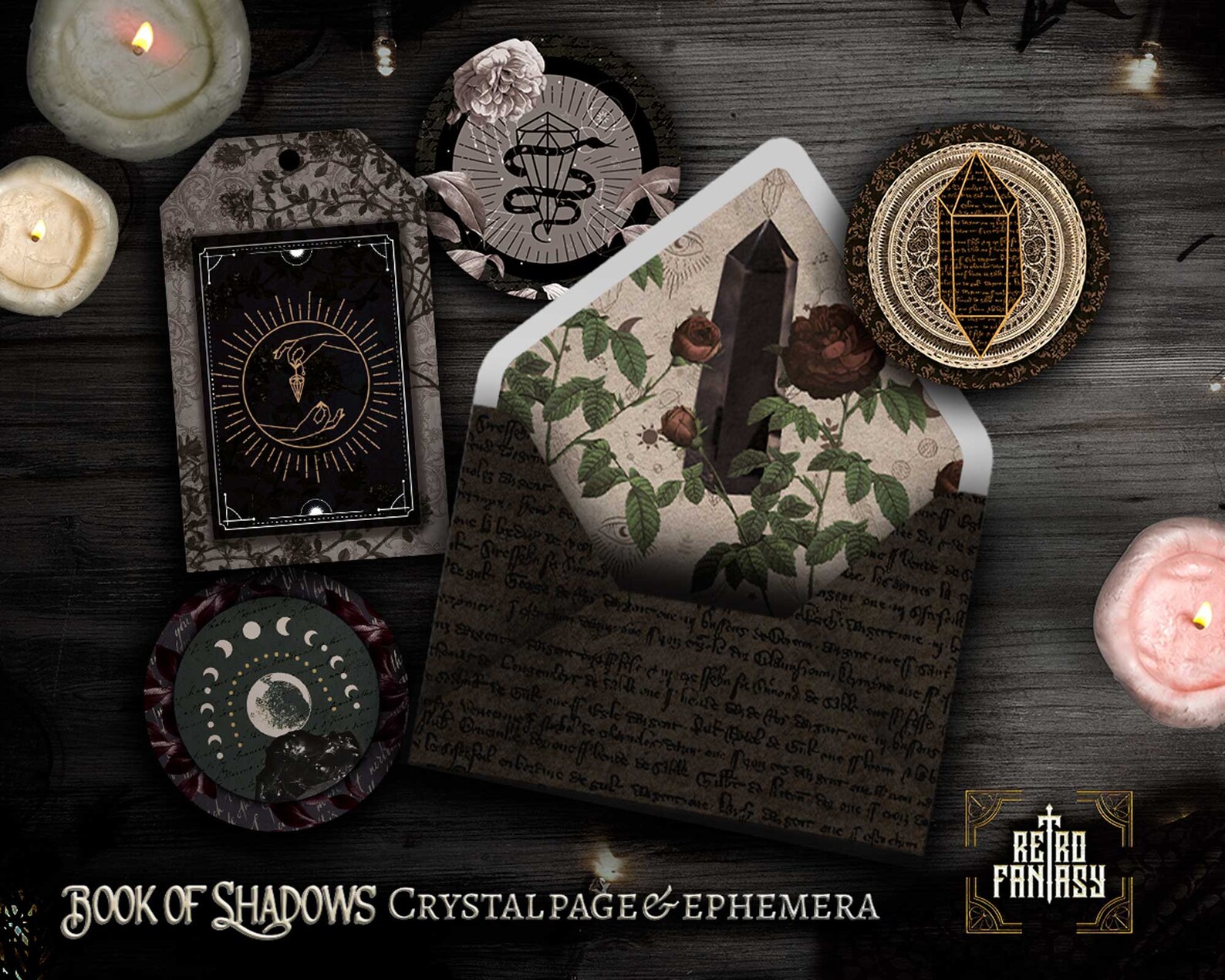 Printable OBSIDIAN Pages & Ephemera • Book of Shadows • CRYSTALS ...