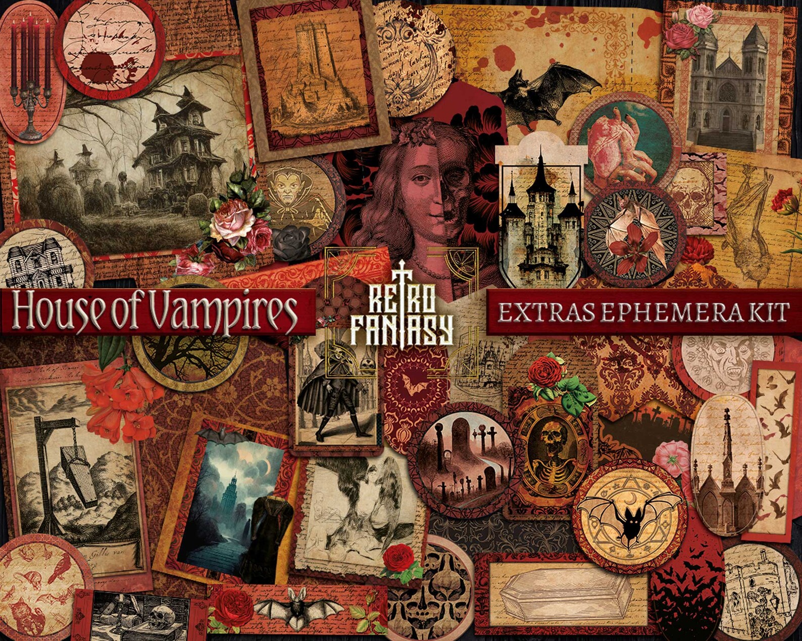 House of Vampires Ephemera Kit Digital Download - Etsy