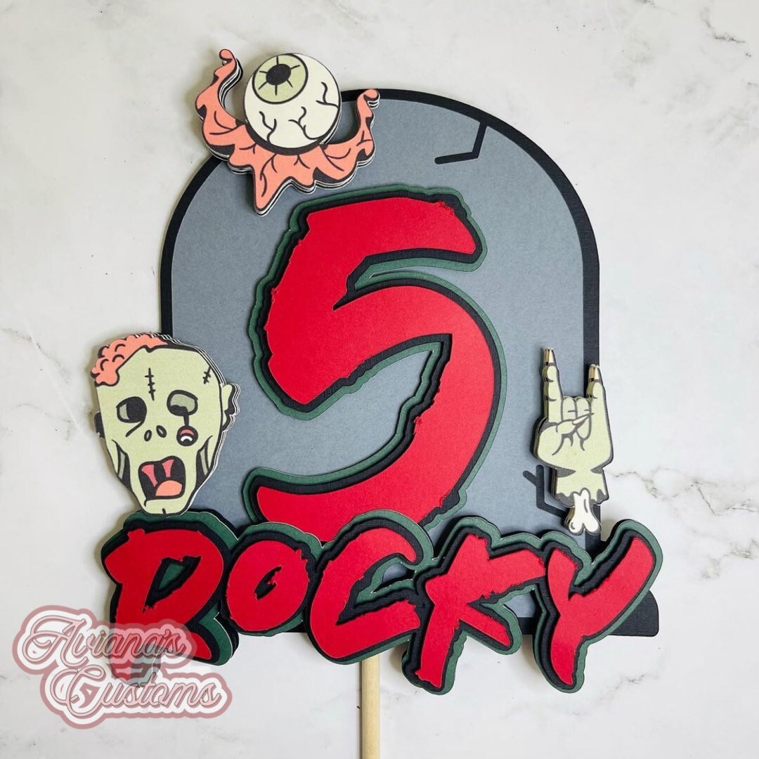 Custom 3D Zombie Birthday Cake Topper , Custom 3D Halloween Birthday ...