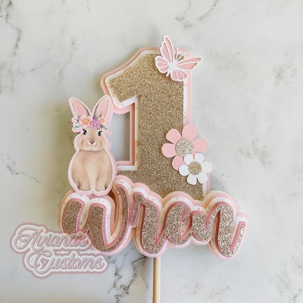 Bunny Cake Topper - Etsy