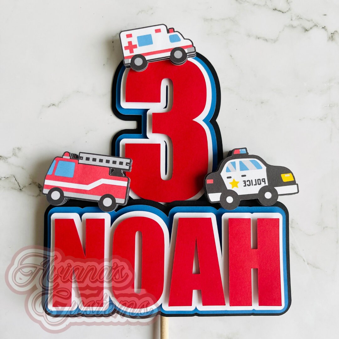 Custom 3D First Responder Birthday Cake Topper , First Responder ...