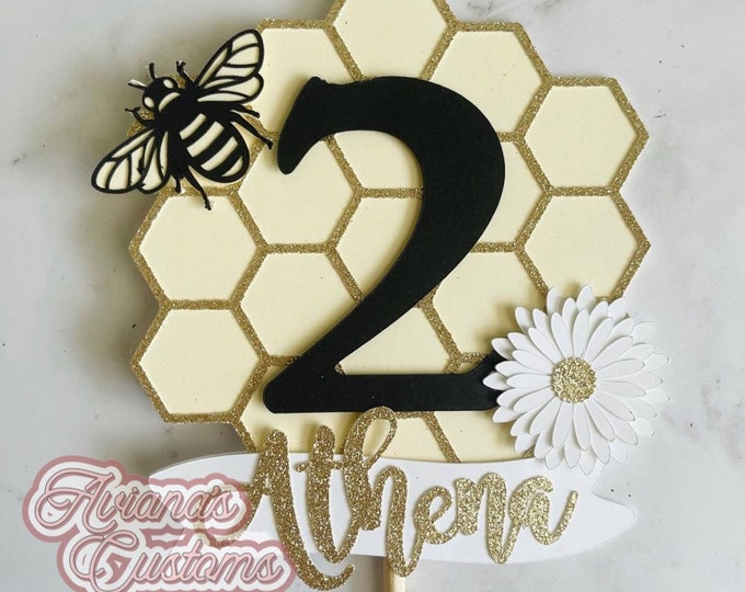 Honey-bee Custom Cake Topper , Bee Day , Bee Birthday - Etsy