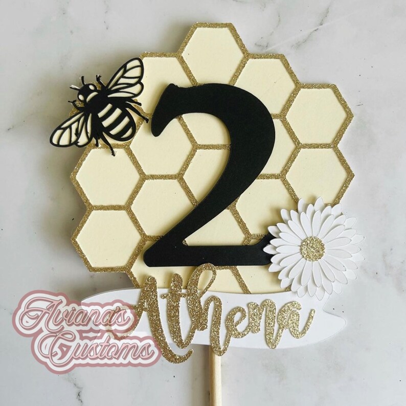 Honey-bee Custom Cake Topper Bee Day Bee Birthday - Etsy