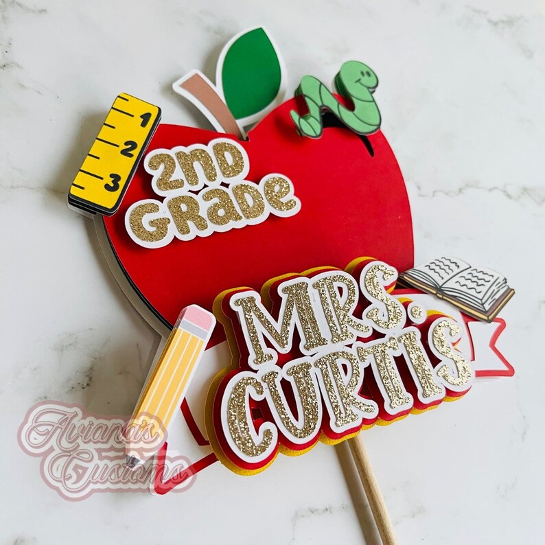 Custom 3D Teacher Appreciation Cake Topper , Custom Teacher ...
