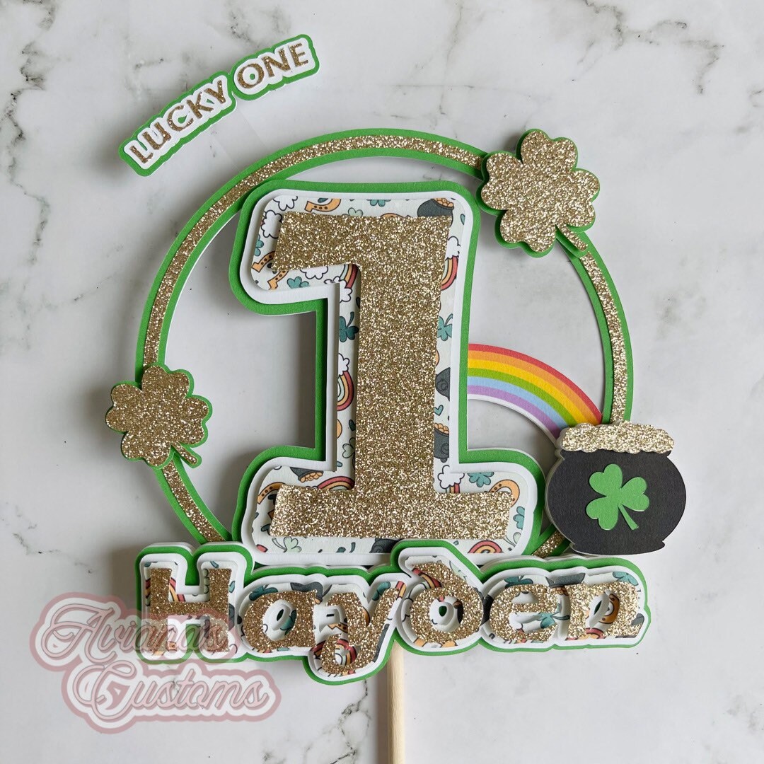 Custom 3D Lucky ONE Birthday Cake Topper , 3D Lucky ONE Cake Topper ...