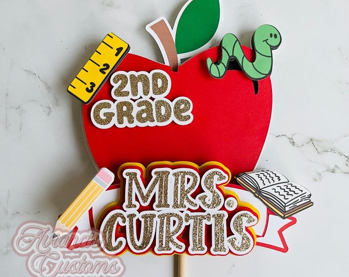 Custom 3D Teacher Appreciation Cake Topper , Custom Teacher ...