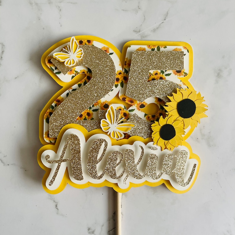 Custom Sunflower Cake Topper , Sunflower Cake Topper , Sunflower ...