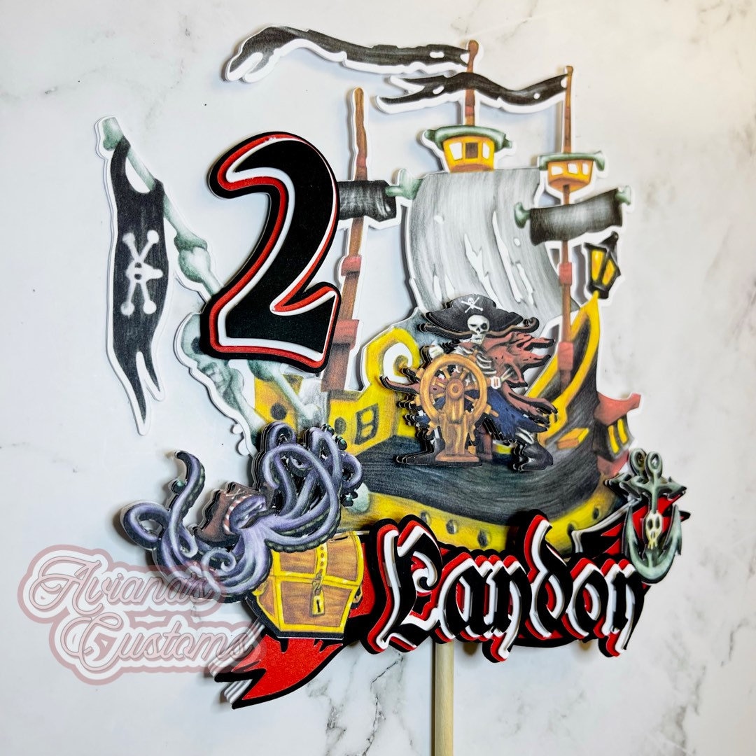 Custom Pirate Birthday Cake Topper , Pirate Birthday Cake Topper ...