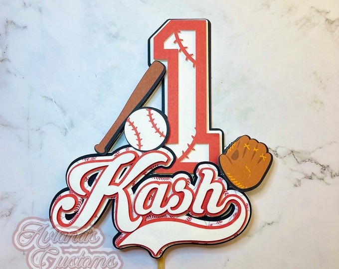 Custom Baseball Birthday Cake Topper , Baseball Cake Topper , Baseball ...